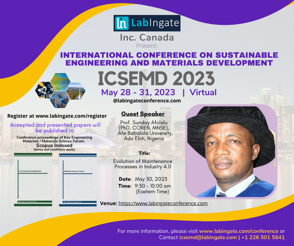 Prof. Sunday Afolalu - International Conference on Sustainable ...